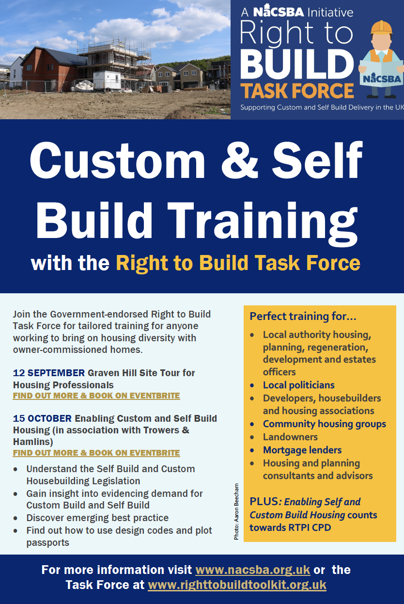 Custom and Self Build training with the Right to Build Task Force ...